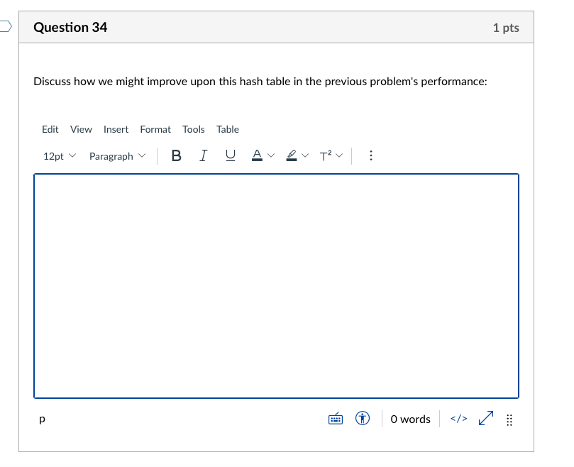Solved Question 33 2 pts Consider the following open hash | Chegg.com