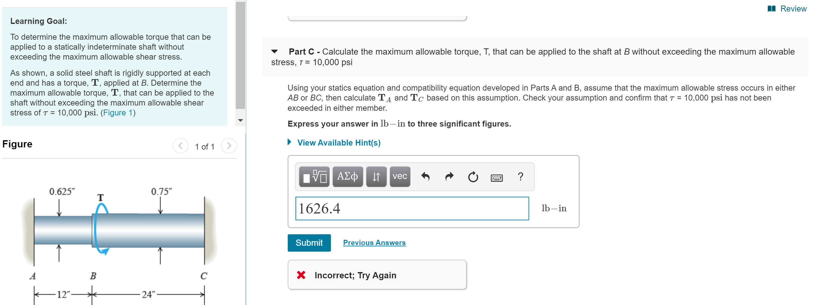 Solved II Review Learning Goal: To determine the maximum | Chegg.com