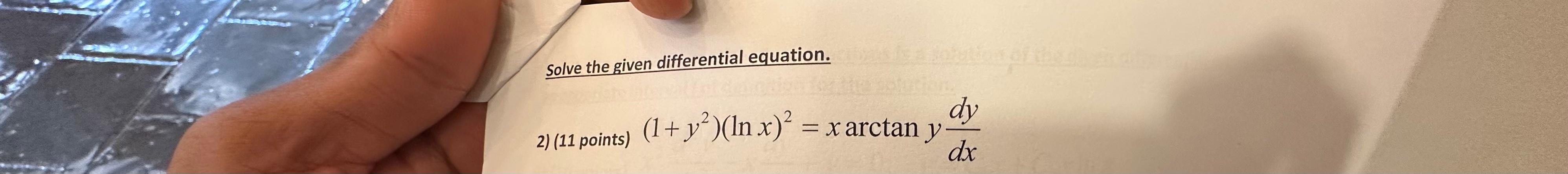 Solved Solve the given differential equation. 2) (11 points) | Chegg.com