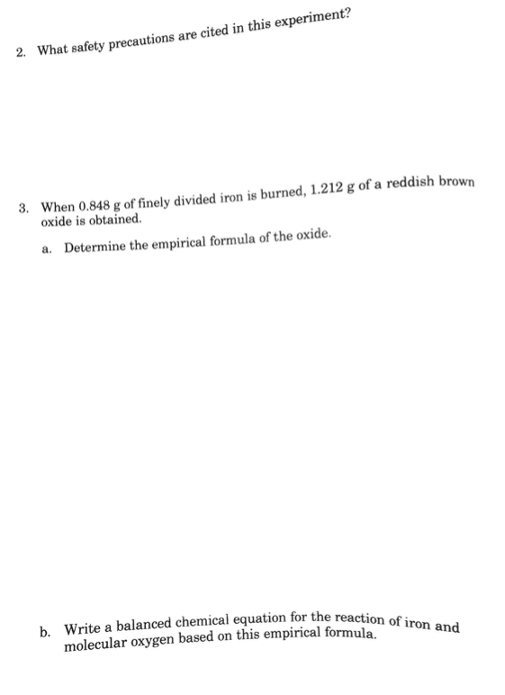 Solved 2. What safety precautions are cited in this | Chegg.com