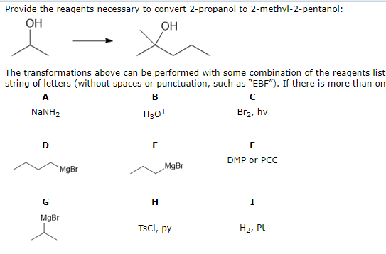 Solved Provide the reagents necessary to convert 2-propanol | Chegg.com