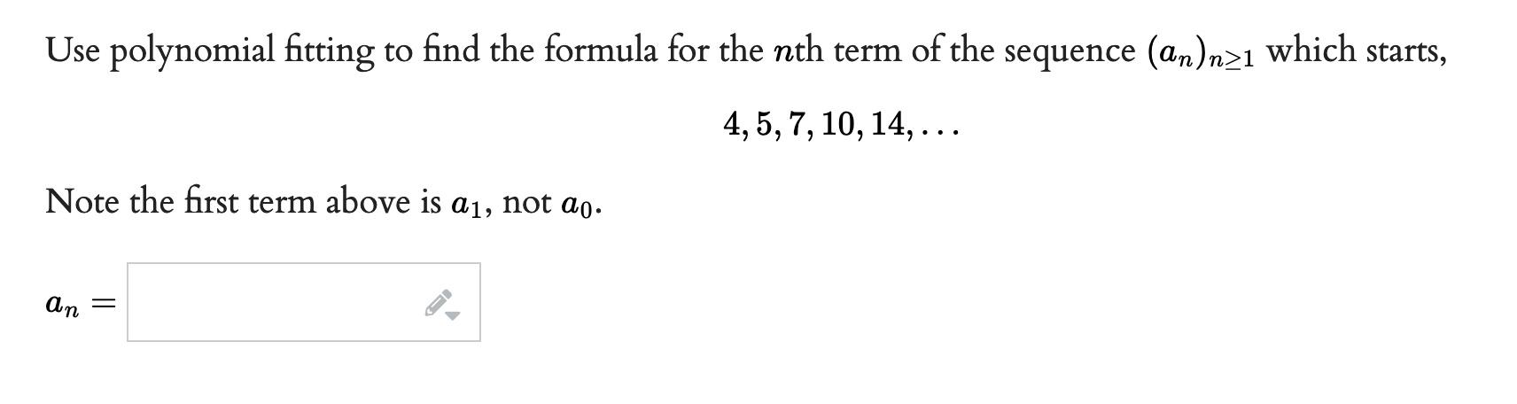 Solved Use polynomial fitting to find the formula for the | Chegg.com