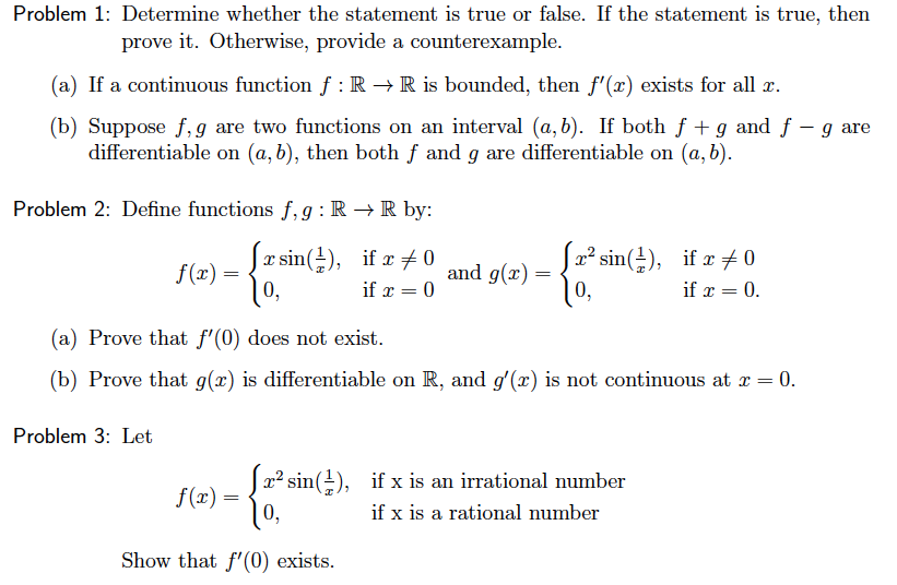 Solved Problem 1: Determine whether the statement is true or | Chegg.com