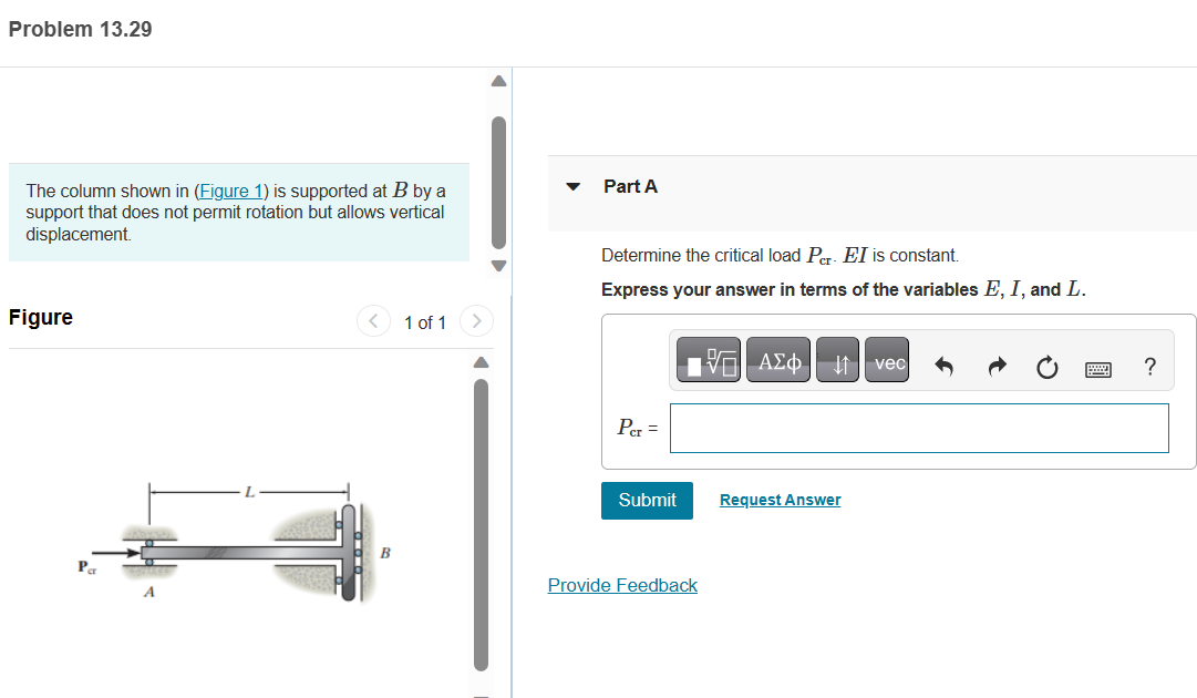 Solved EI is constant. Express your answer in terms of the | Chegg.com