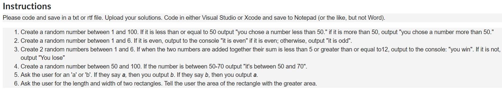 Solved Please code and save in a txt or rtf file. Upload | Chegg.com