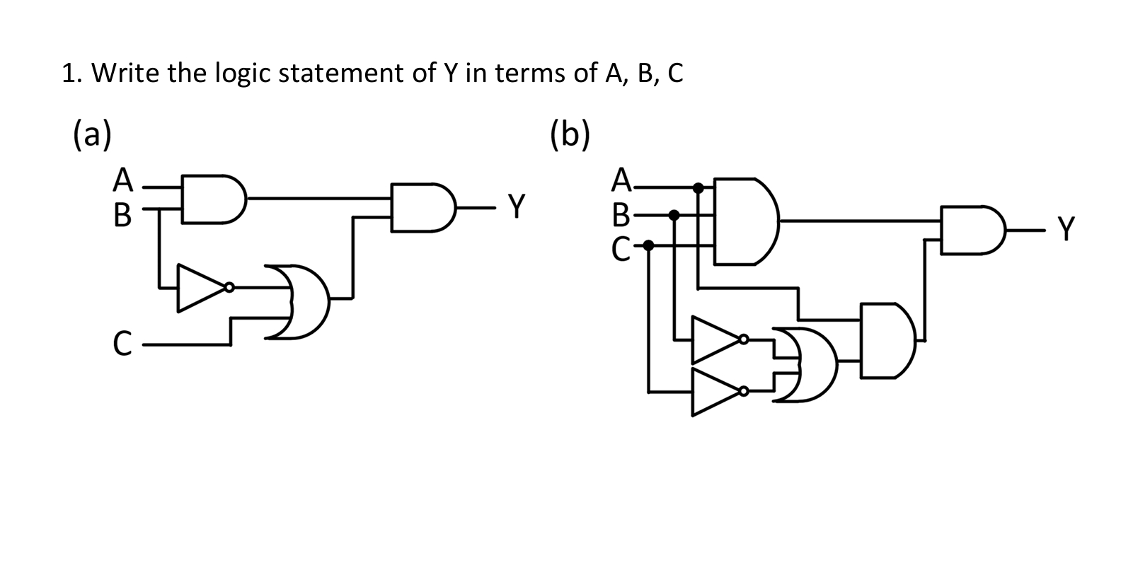 Solved Write the logic statement of Y in ﻿terms | Chegg.com