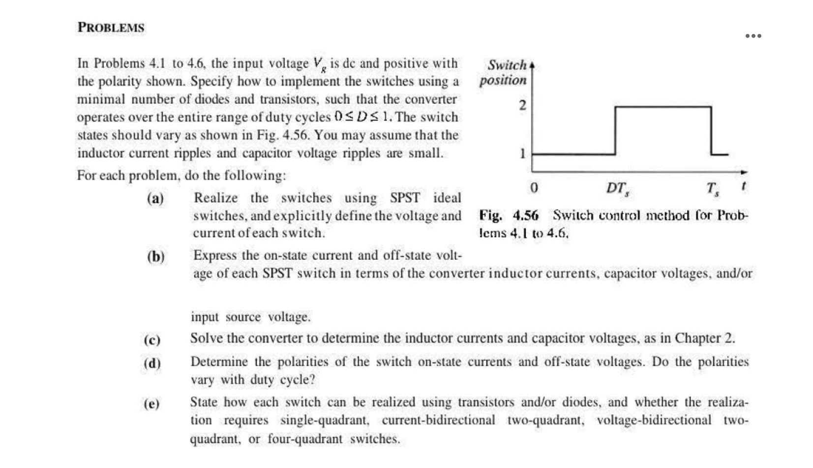 In Problems 4.1 to 4.6 , the input voltage Vg is dc | Chegg.com