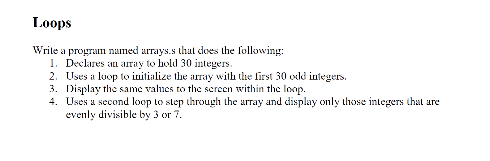 Solved Write A Program Named Arrayss That Does The 