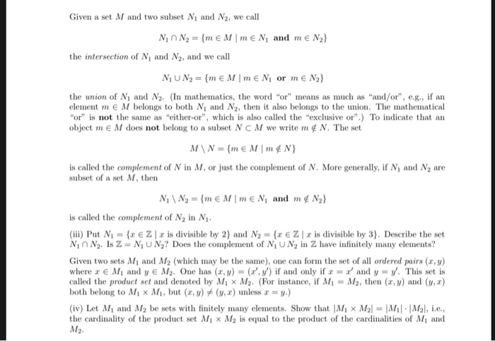 Solved (1) (3 pts each) About sets. Georg Cantor (1845-1918) | Chegg.com