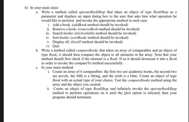Solved > Java.lang. Comparable + compare Tofo:Book) int | Chegg.com