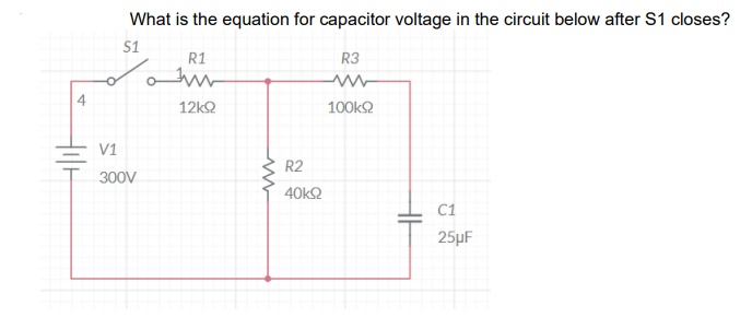 Solved What is the equation for capacitor voltage in the | Chegg.com