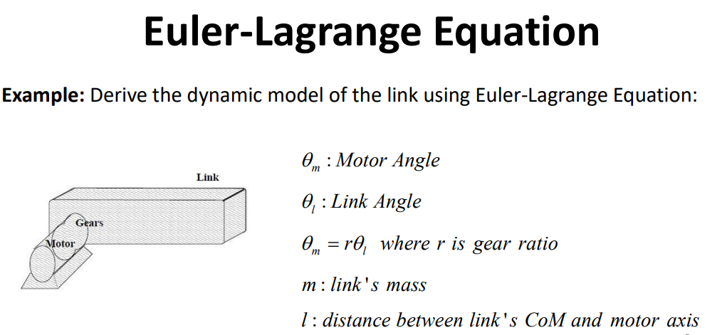 Solved Euler Lagrange Equation Example Derive The Dynamic