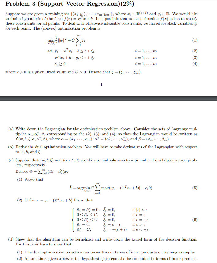 Suppose we are given a training set | Chegg.com