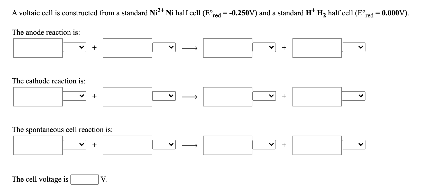 Solved Cell potential and standard cell equations? Unsure | Chegg.com