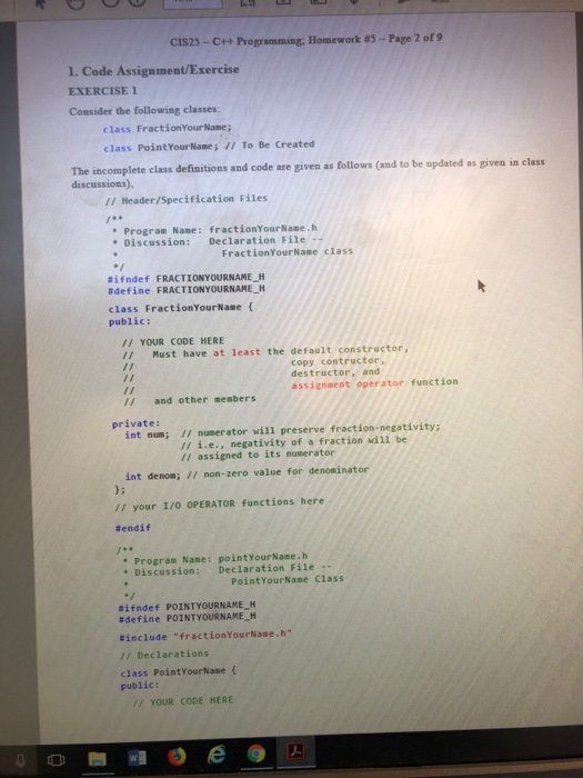 Solved CS25-C++ Programming; Homework #5-Page 1 of 9 | Chegg.com