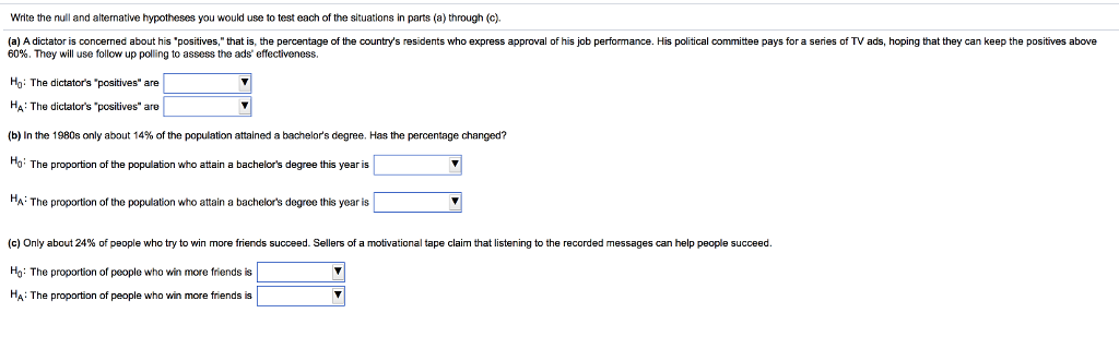 Solved Write the null and alternative hypotheses you would | Chegg.com