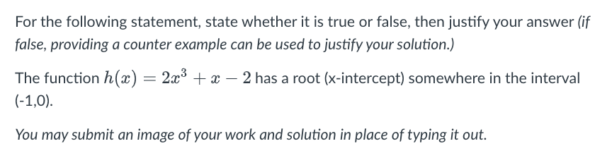 Solved For the following statement, state whether it is true | Chegg.com