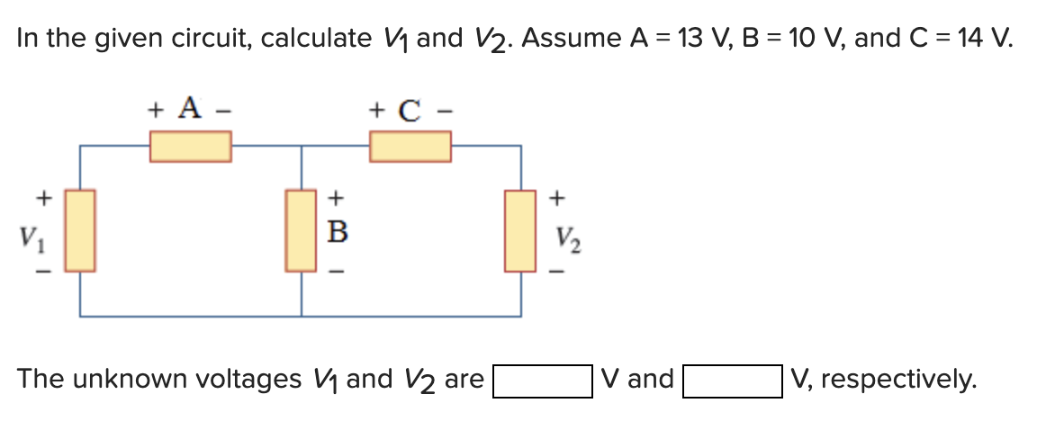 Solved In ﻿the given circuit, calculate V1 ﻿and V2. ﻿Assume | Chegg.com