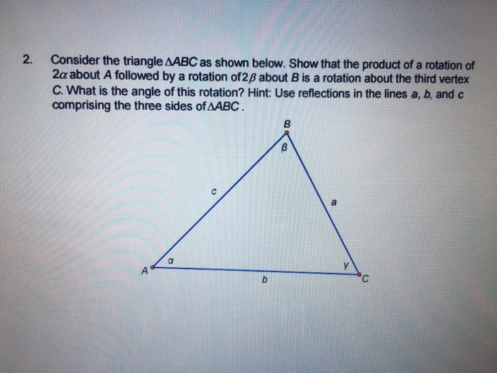 Solved Consider the triangle Delta ABC as shown below. Show | Chegg.com