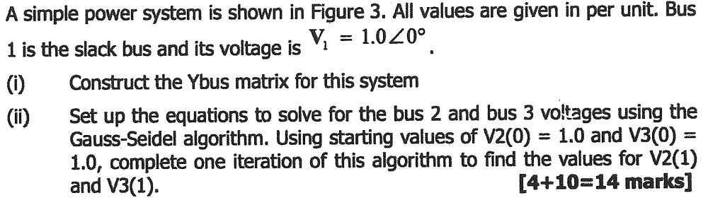 A Simple Power System Is Shown In Figure 3 All 
