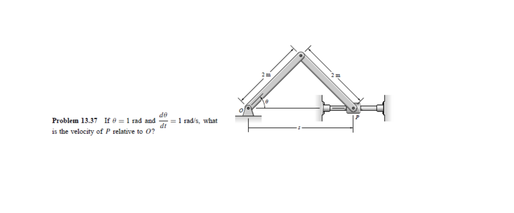 Solved if theta =1 rad and dtheta/dt = 1 rad/s then what is | Chegg.com
