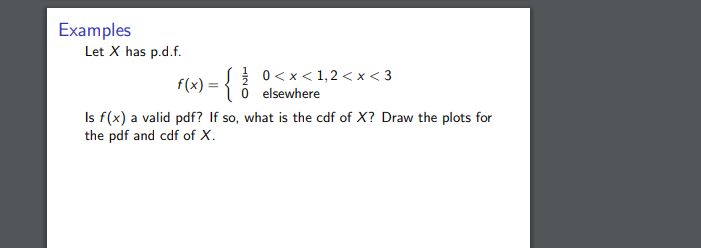 Solved Examples Let X has p.d.f. 3 0 | Chegg.com