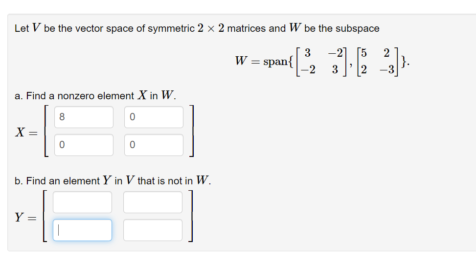 Solved Let V be the vector space of symmetric 2 x 2 matrices | Chegg.com