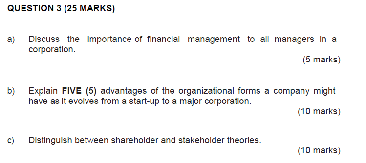 Solved Introduction to Financial ManagementQUESTION 3 (25 | Chegg.com