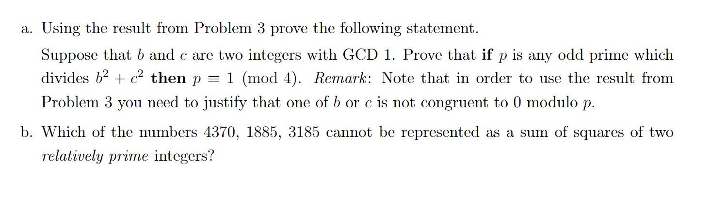 Solved a. Using the result from Problem 3 prove the | Chegg.com