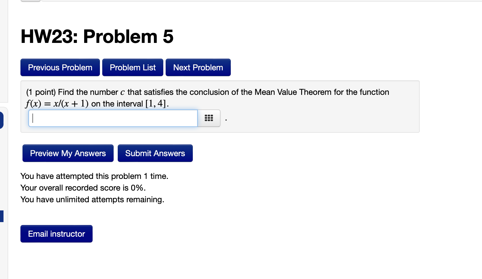 Solved HW23: Problem 5 Previous Problem Problem List Next | Chegg.com