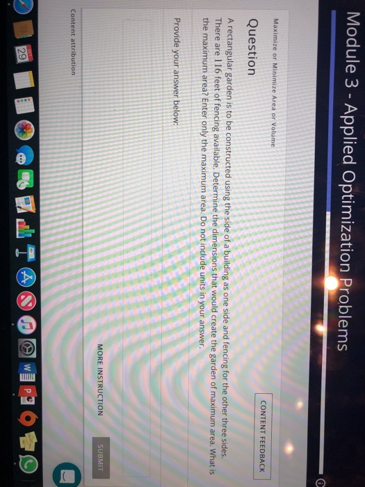 Solved Module 3 - Applied Optimization Problems Maximize or | Chegg.com