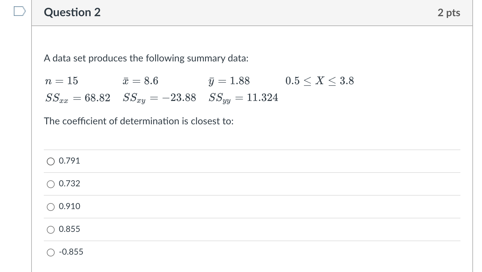 Solved A data set produces the following summary data: | Chegg.com