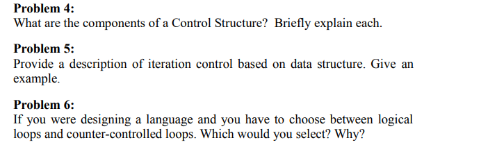 Problem 4: What are the components of a Control | Chegg.com
