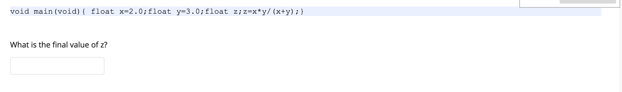 Solved void main(void) { float x=2.0; float y=3.0; float | Chegg.com
