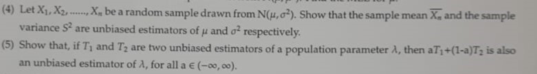 Solved 4) Let X1,X2,……,Xn be a random sample drawn from | Chegg.com