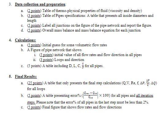 Solved Pipe Networks Problem For the piping system shown in | Chegg.com