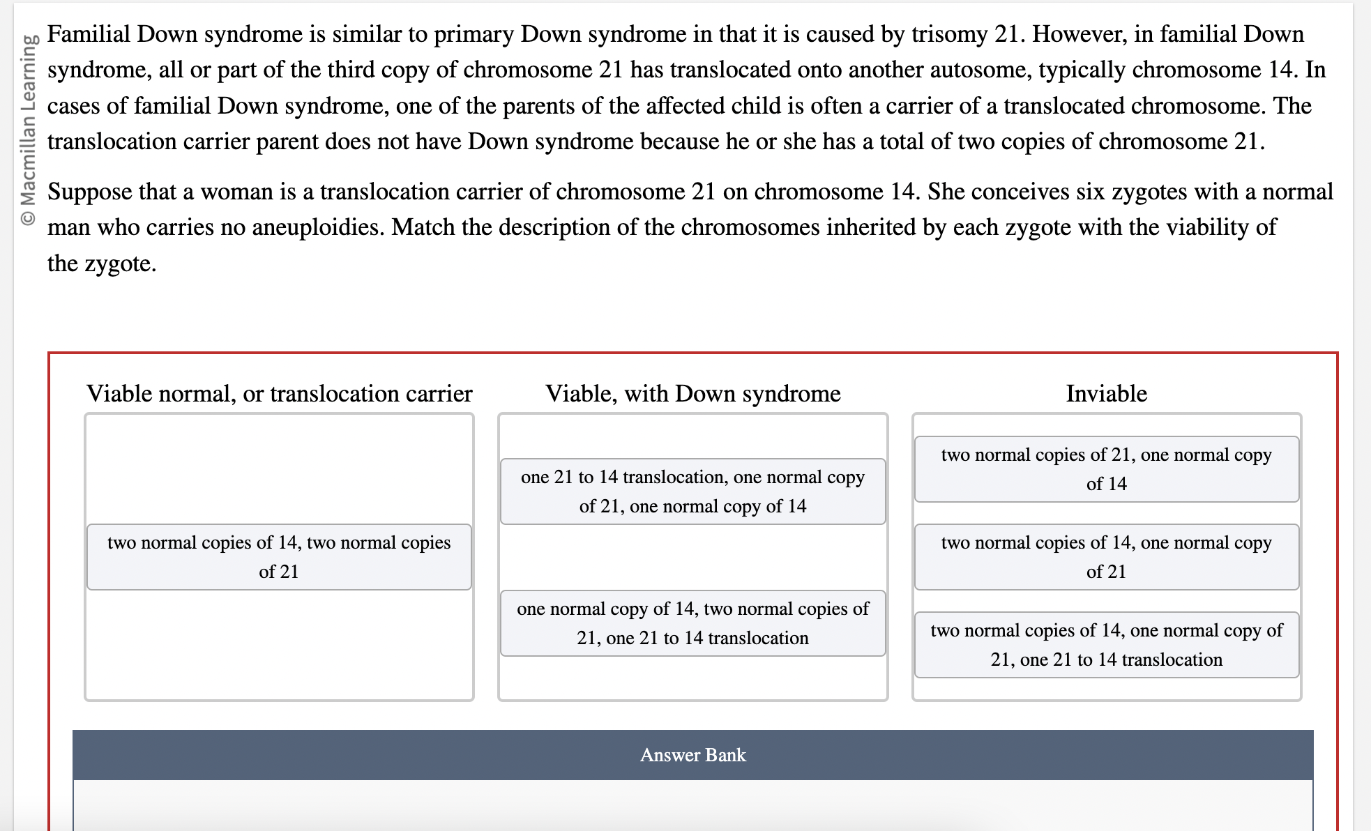 Solved Viable normal, or translocation carrierViable, with | Chegg.com