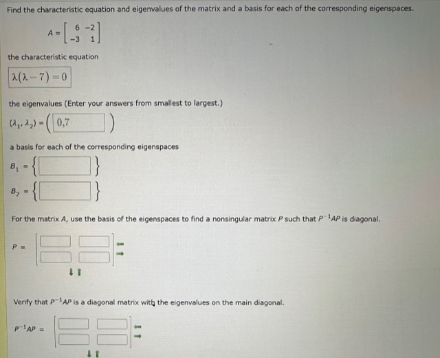 Solved Find the characteristic equation and eigenvalues of | Chegg.com
