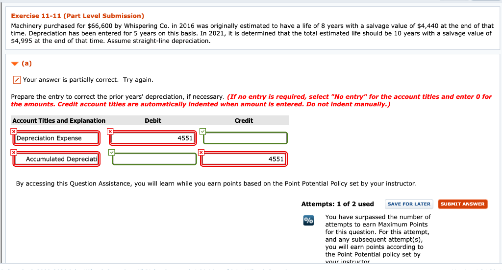 Solved Exercise 11-11 (Part Level Submission) Machinery | Chegg.com