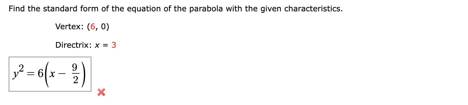 Solved Find the standard form of the equation of the | Chegg.com