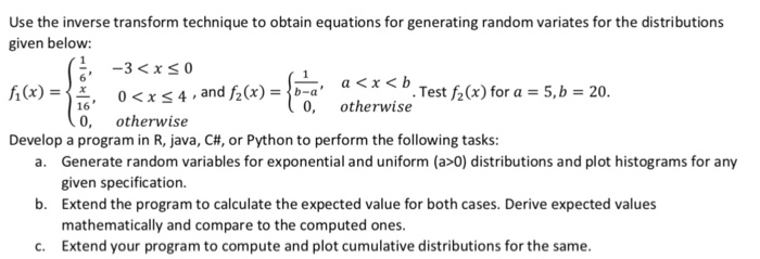 Use the inverse transform technique to obtain | Chegg.com