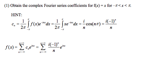 (1) Obtain the complex Fourier series coefficients | Chegg.com