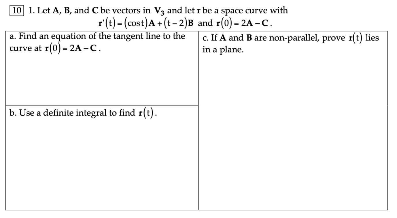 Solved = = | 101. Let A, B, and C be vectors in V3 and let r | Chegg.com