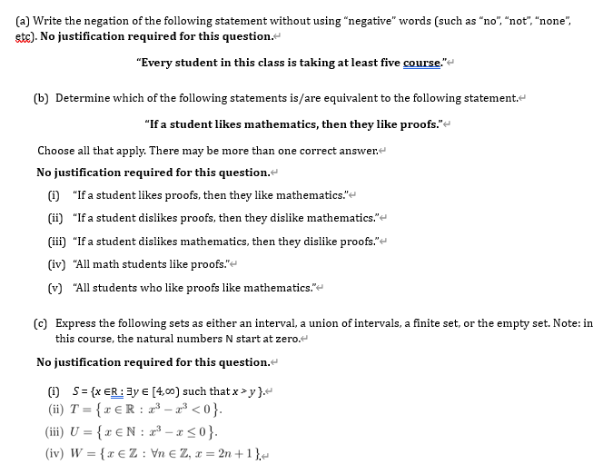 Solved (a) Write the negation of the following statement | Chegg.com