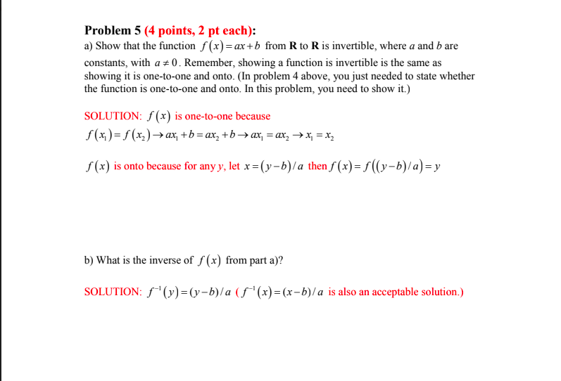 Solved Problem 5 (4 points, 2 pt each): a) Show that the | Chegg.com