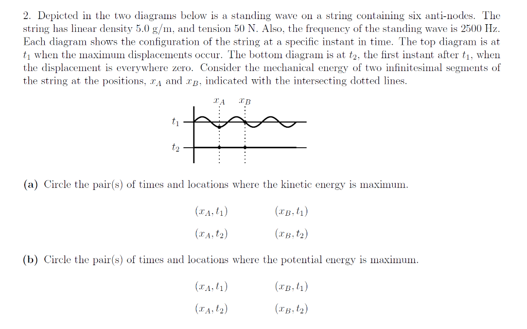 Solved 2. Depicted in the two diagrams below is a standing | Chegg.com
