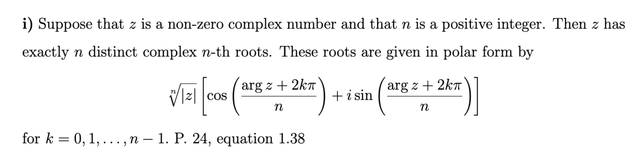 Solved i) Suppose that z is a non-zero complex number and | Chegg.com