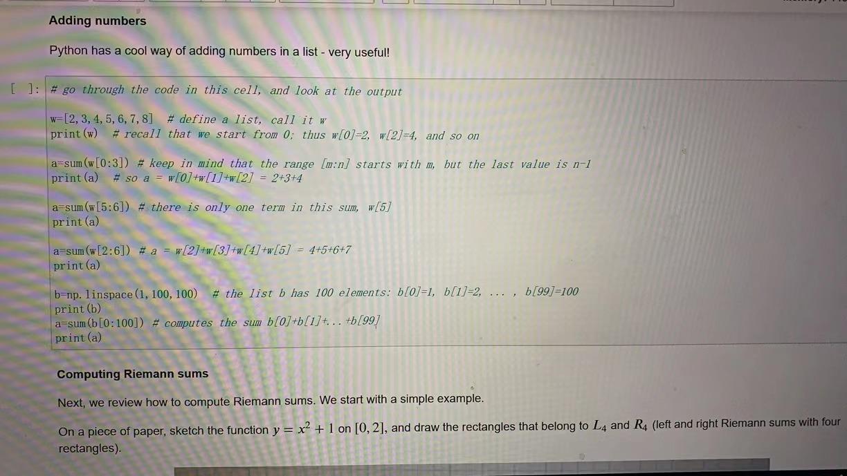 Working with Riemann sums First, we work on a couple | Chegg.com