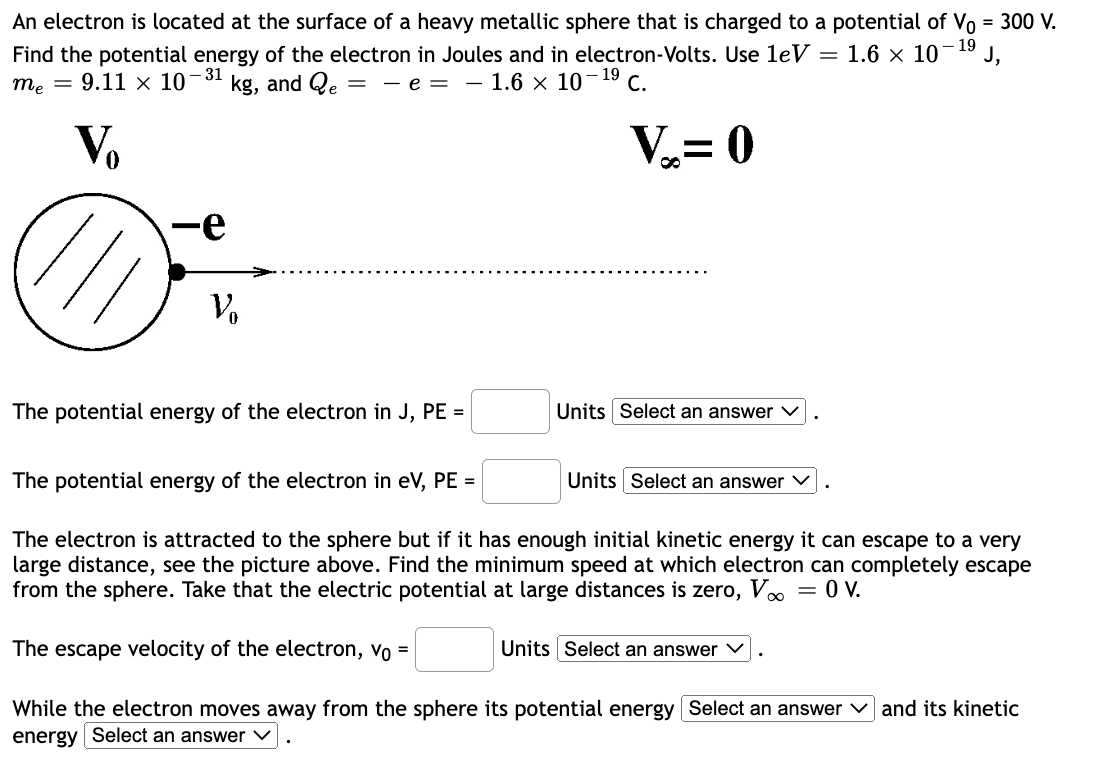 Solved An electron is located at the surface of a heavy | Chegg.com