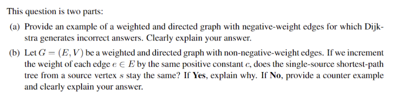 Solved This question is two parts: (a) Provide an example of | Chegg.com